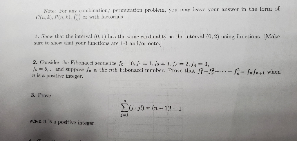 Solved Note: For any combination permutation problem, you | Chegg.com