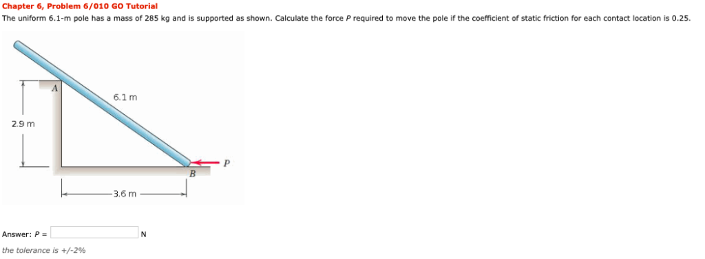 Solved Chapter 6, Problem 6/010 GO Tutorial The uniform | Chegg.com