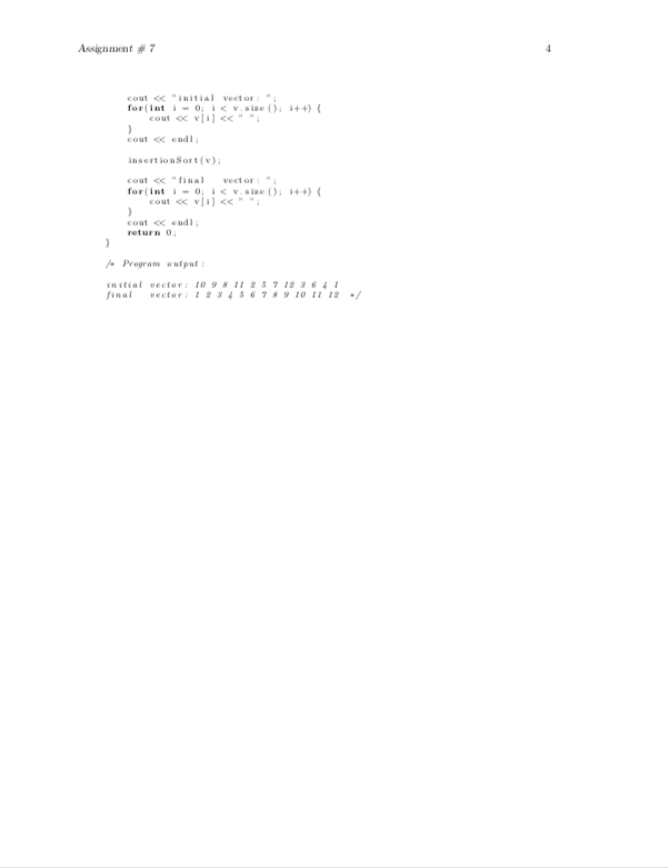 Solved Assignment #7 2. Insertion sont is another sorting | Chegg.com