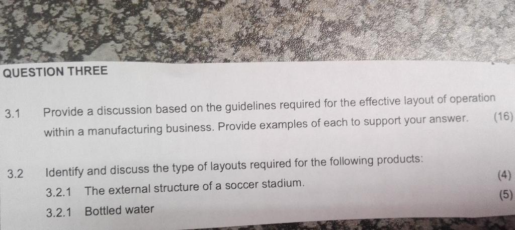 Solved QUESTION THREE 3.1 Provide a discussion based on the | Chegg.com