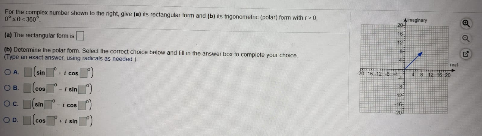 Solved For the complex number shown to the right, give (a) | Chegg.com