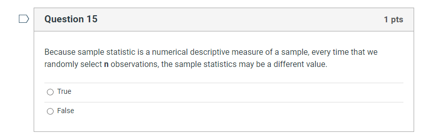 Solved Because sample statistic is a numerical descriptive | Chegg.com