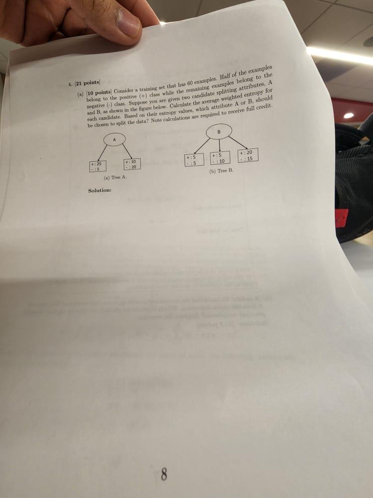 Solved 4. [21 points] (a) [10 points] Consider a training | Chegg.com
