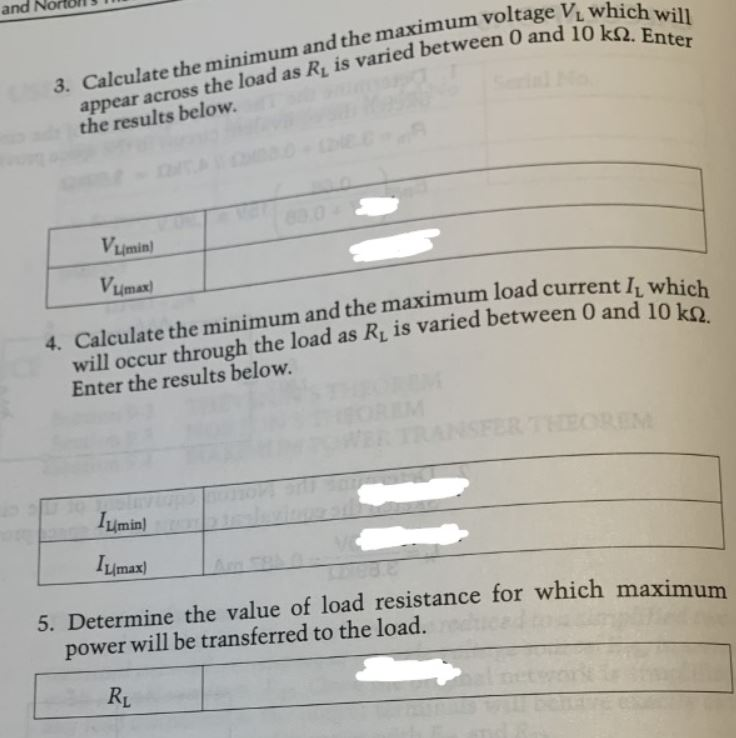 Solved 3. Calculate the minimum and the maximum voltage VL | Chegg.com