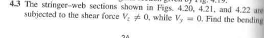 Solved 4.3 The stringer-web sections shown in Figs. 4.20, | Chegg.com