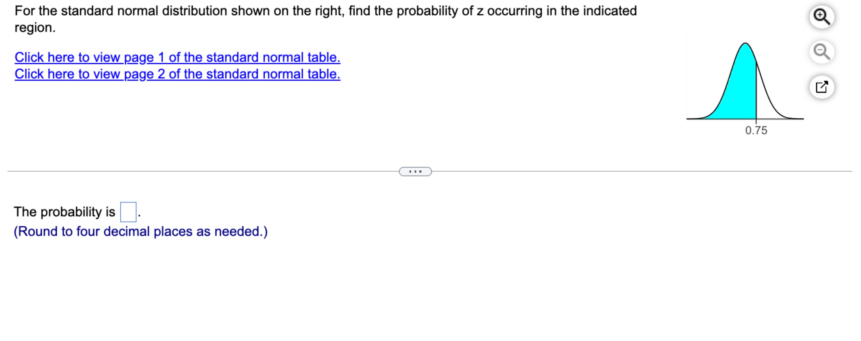 Solved For the standard normal distribution shown on the | Chegg.com
