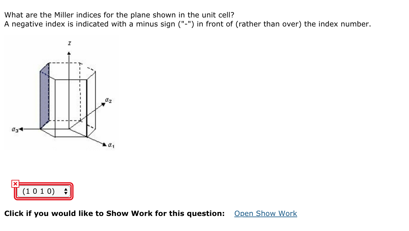 Solved What are the Miller indices for the plane shown in | Chegg.com