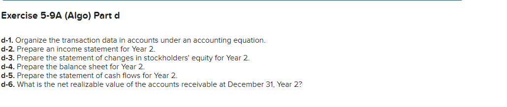 Solved Exercise 5-9A (Algo) Effect of recognizing | Chegg.com