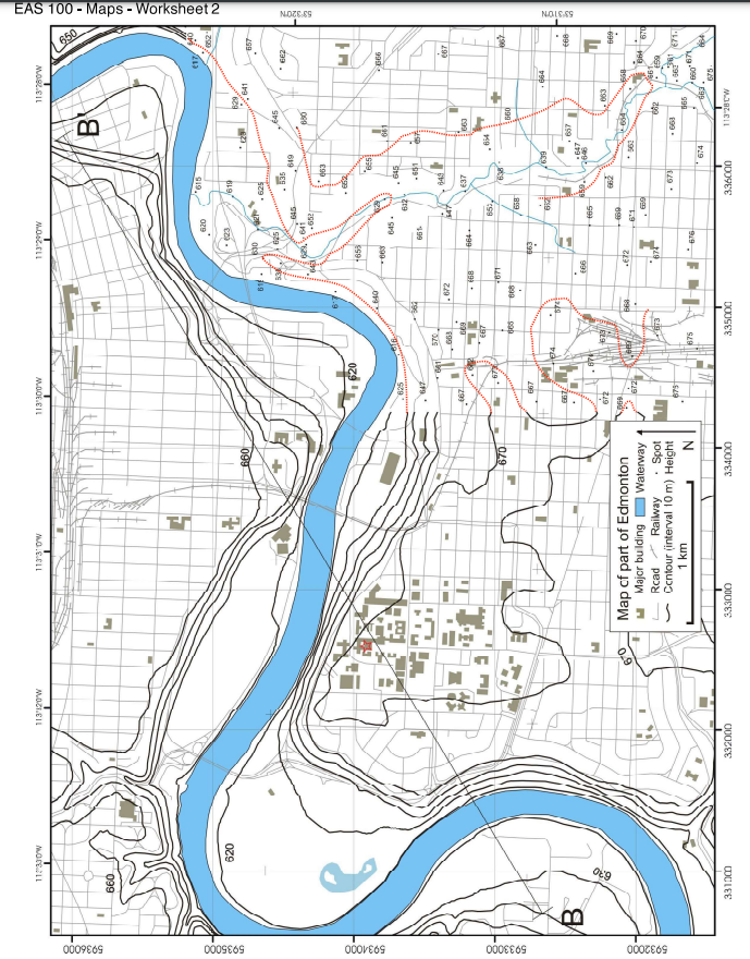 Solved Using the central map of Edmonton (Maps - Worksheet | Chegg.com