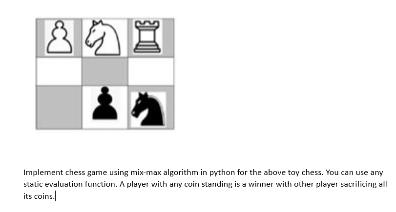 Solved Implement Chess Game Using Mix Max Algorithm In 4054
