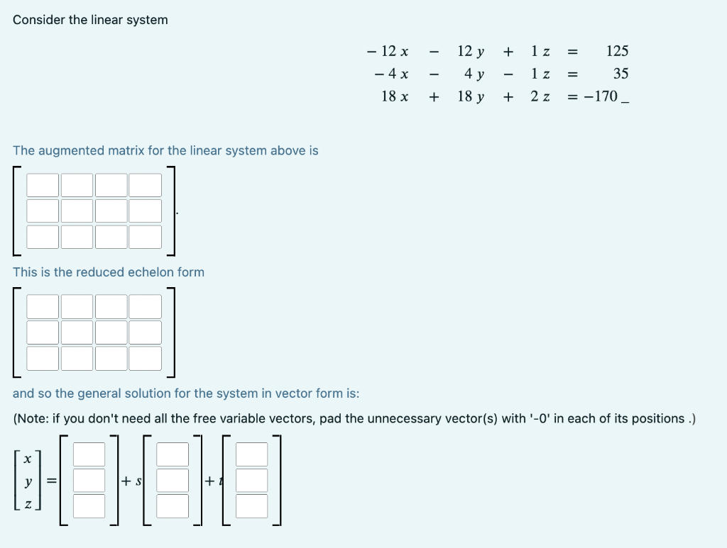 Solved Consider the linear system | Chegg.com