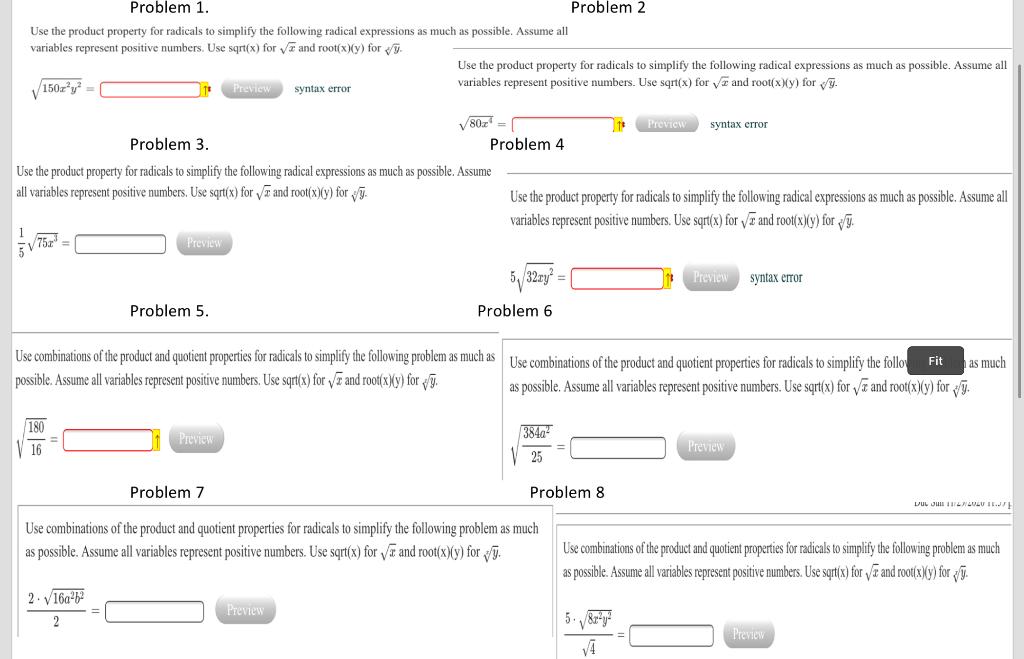 Solved Problem 1. Problem 2 Use the product property for | Chegg.com