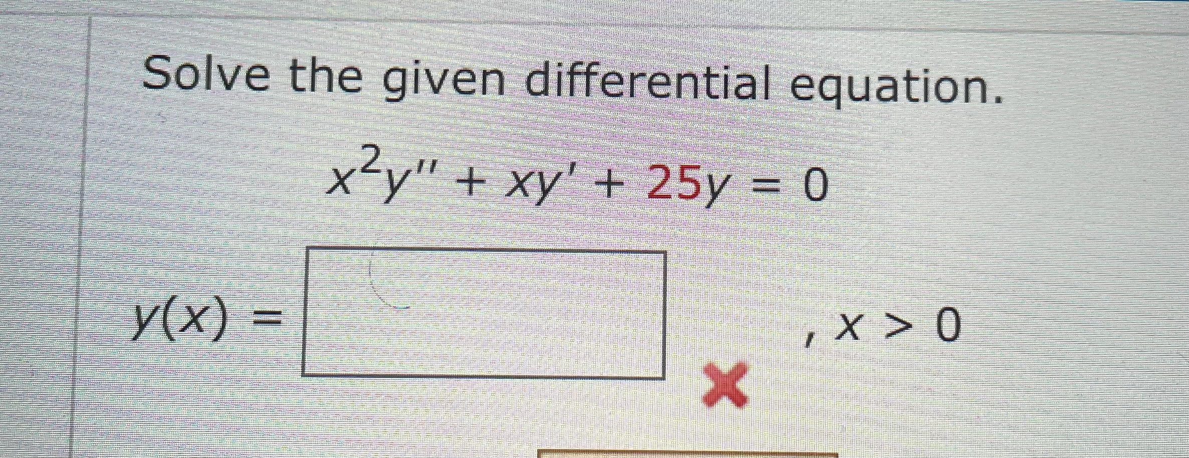 Solved Solve the given differential equation. | Chegg.com