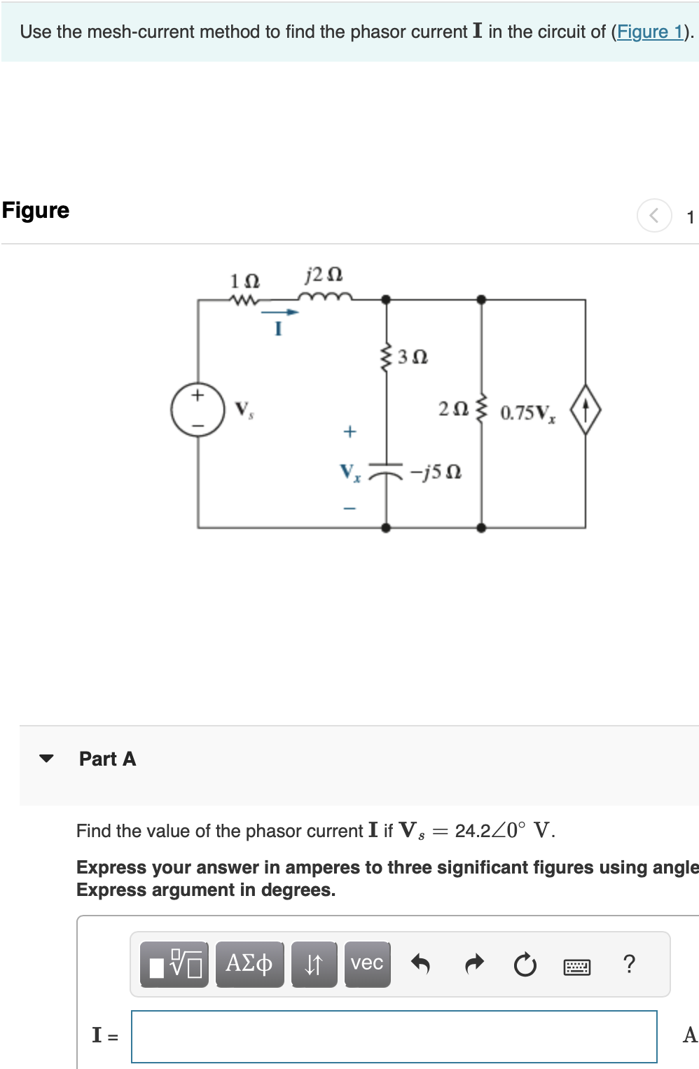 Solved Use the mesh-current method to find the phasor | Chegg.com