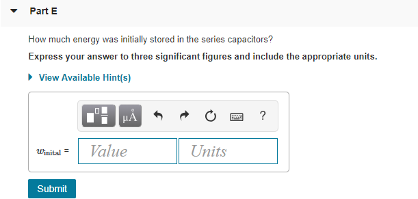 Solved Constants Part A The two series-connected capacitors | Chegg.com