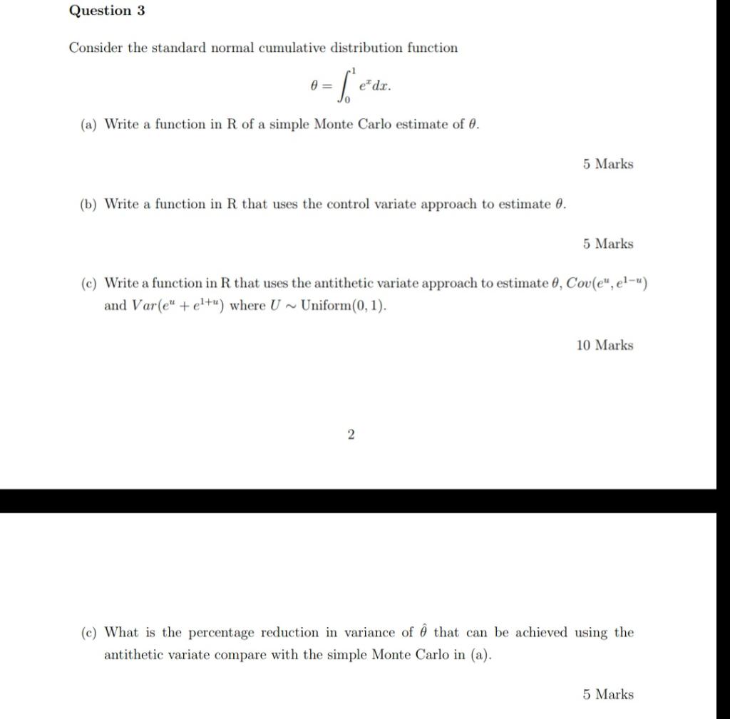 Question 3 Consider the standard normal cumulative | Chegg.com