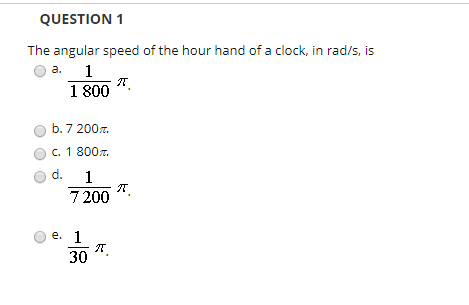 Solved The angular speed of the hour hand of a clock, in | Chegg.com