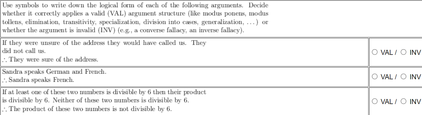 Solved Use symbols to write down the logical form of each of | Chegg.com