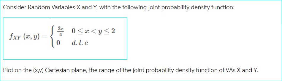 Solved Consider Random Variables X and Y, with the following | Chegg.com