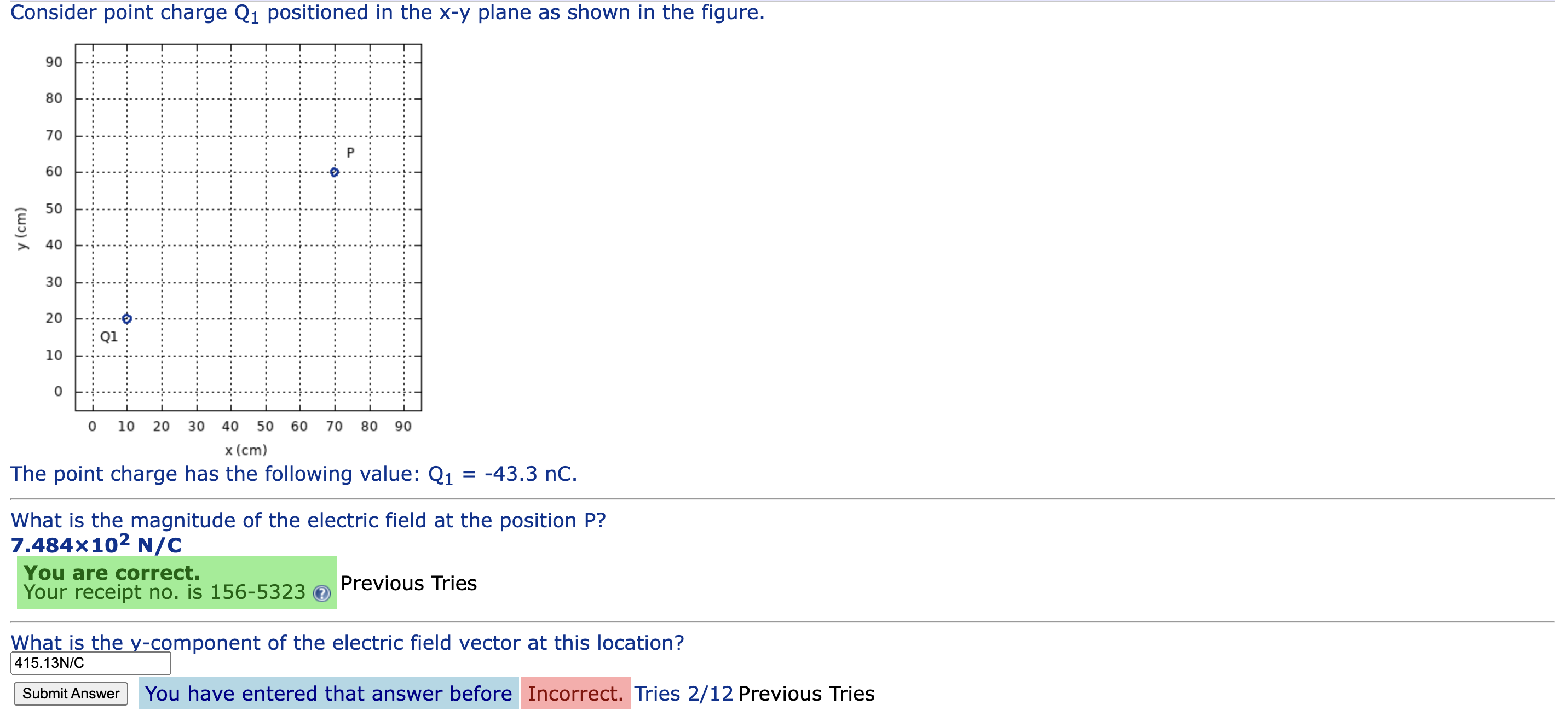 Solved Consider point charge Q1 positioned in the x−y plane | Chegg.com