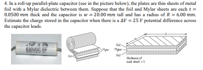 Solved In a roll-up parallel-plate capacitor (see in the | Chegg.com
