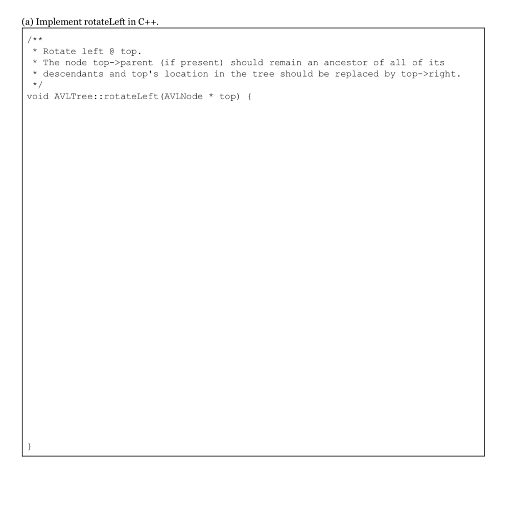 Solved 3. (15 points - Completeness) Implementing AVL | Chegg.com