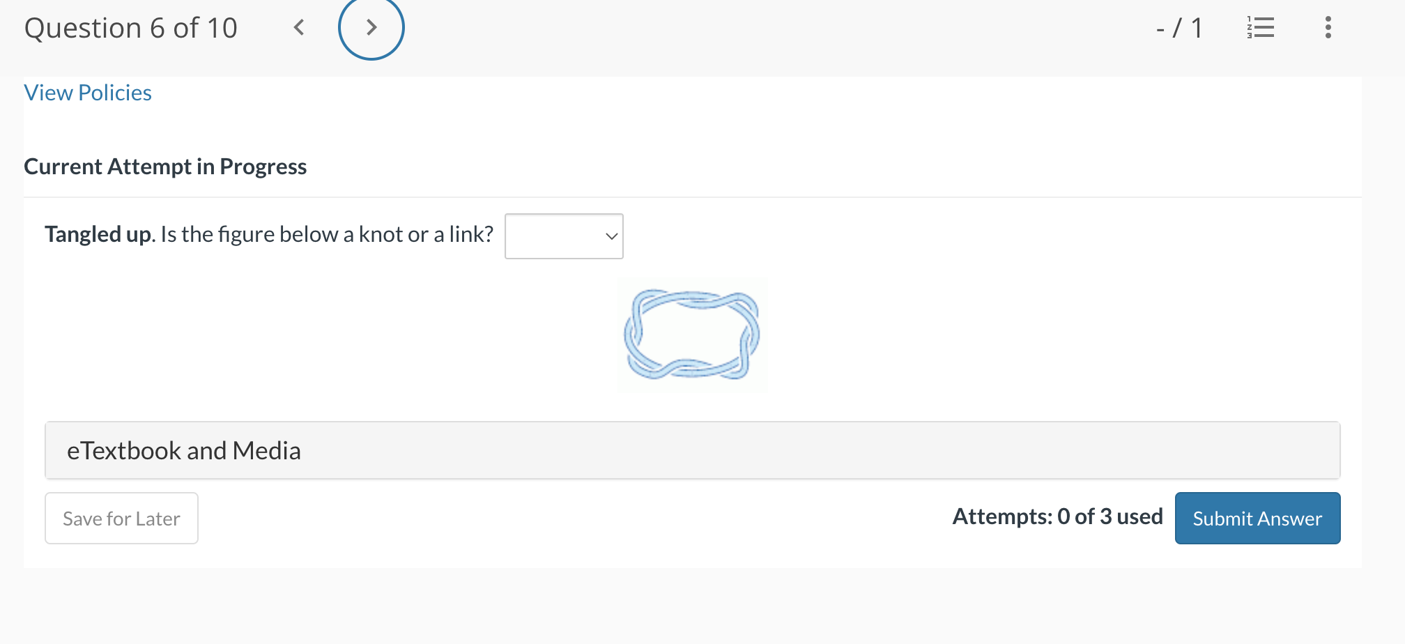 Solved Tangled up. Is the figure below a knot or a link? | Chegg.com