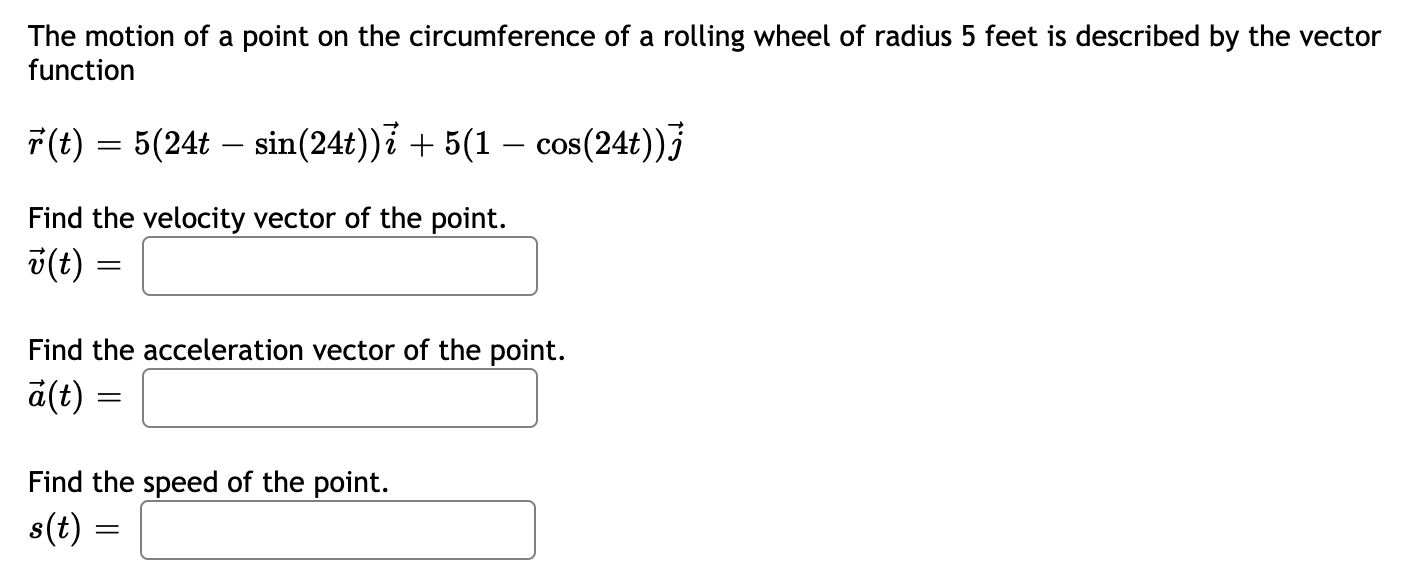 Solved The motion of a point on the circumference of a | Chegg.com