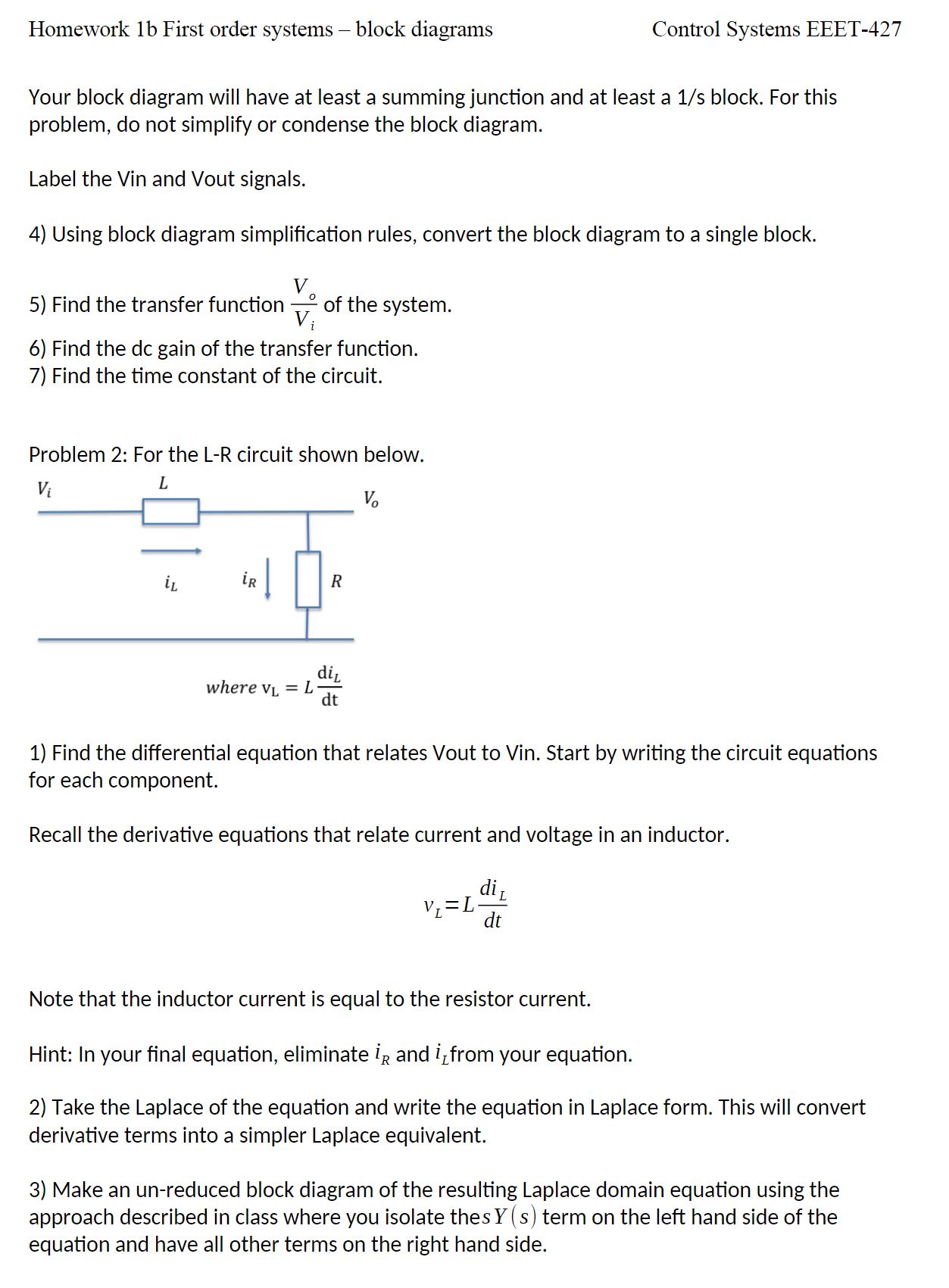 Solved In this homework, you will use your control systems | Chegg.com