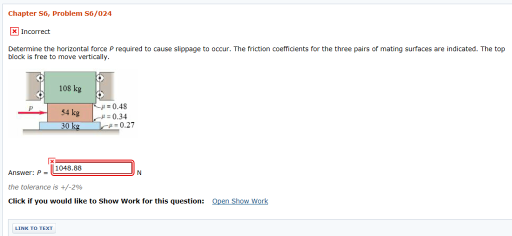 Solved Chapter S6, Problem S6/024 xIncorrect Determine the | Chegg.com