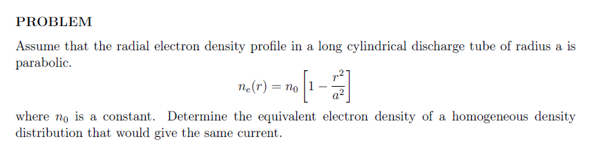 Solved Problem Assume That The Radial Electron Density