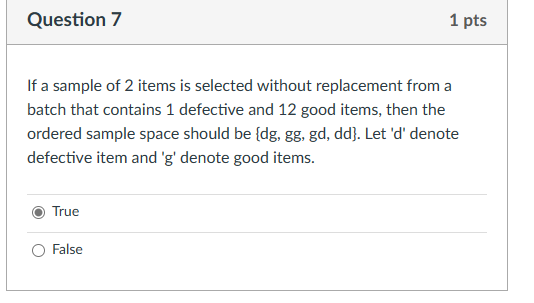 Solved If a sample of 2 items is selected without | Chegg.com