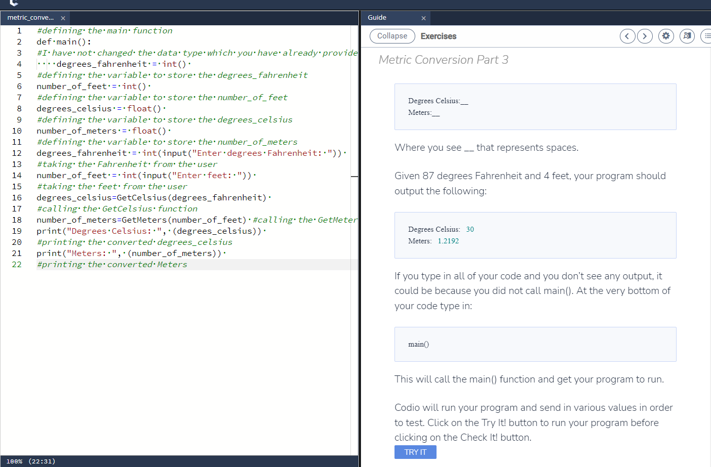 Solved Metric Conversion Part 3 Degrees Celsius: Meters: | Chegg.com