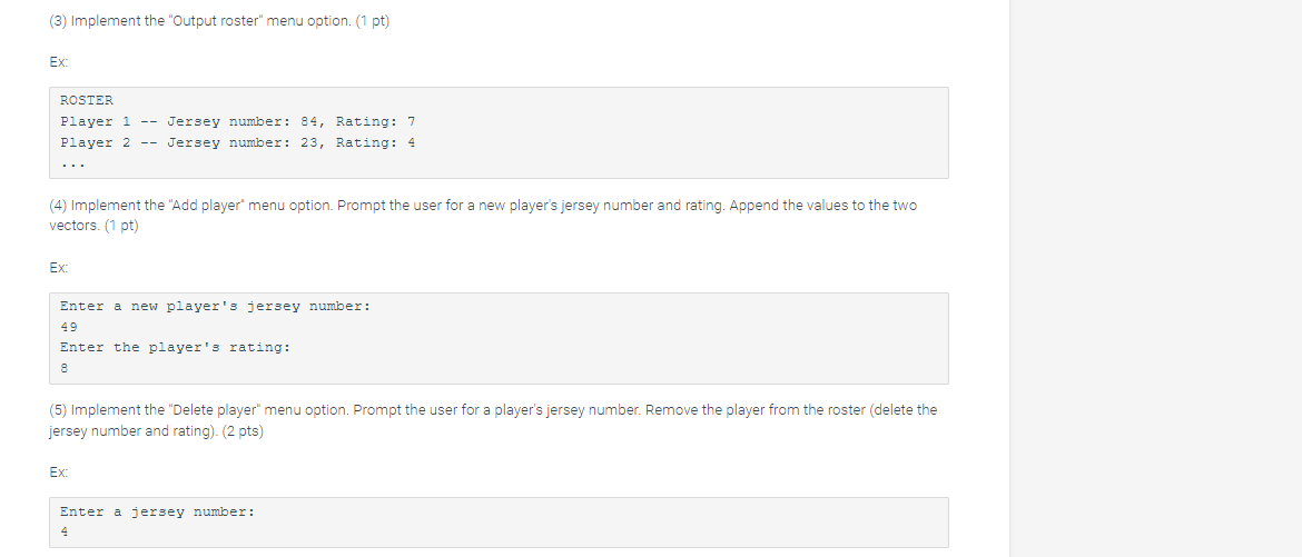 Solved This program will store roster and rating information | Chegg.com