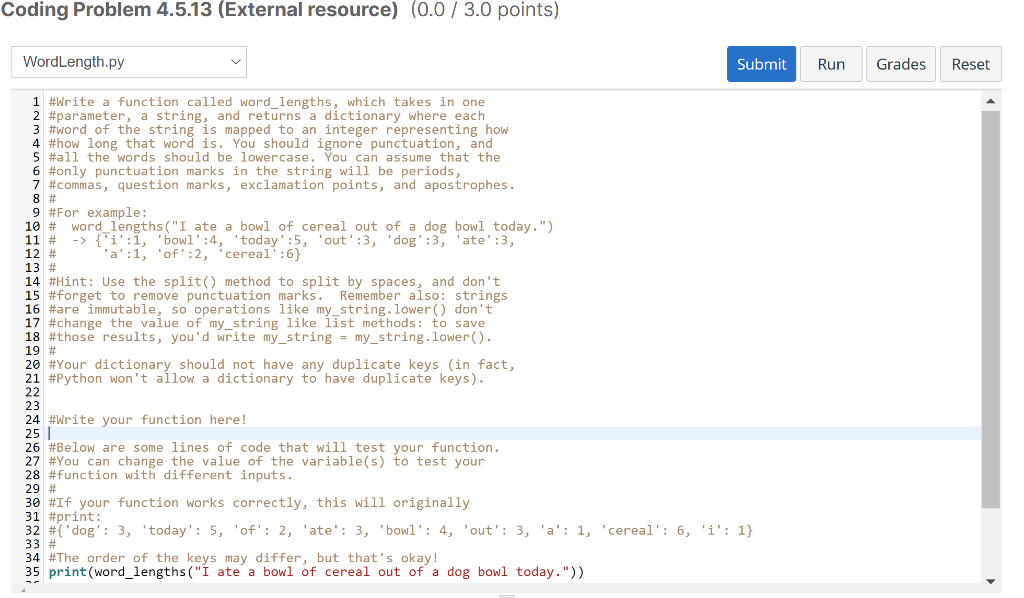 Solved Write A Function Called Word lengths Which Takes In Chegg