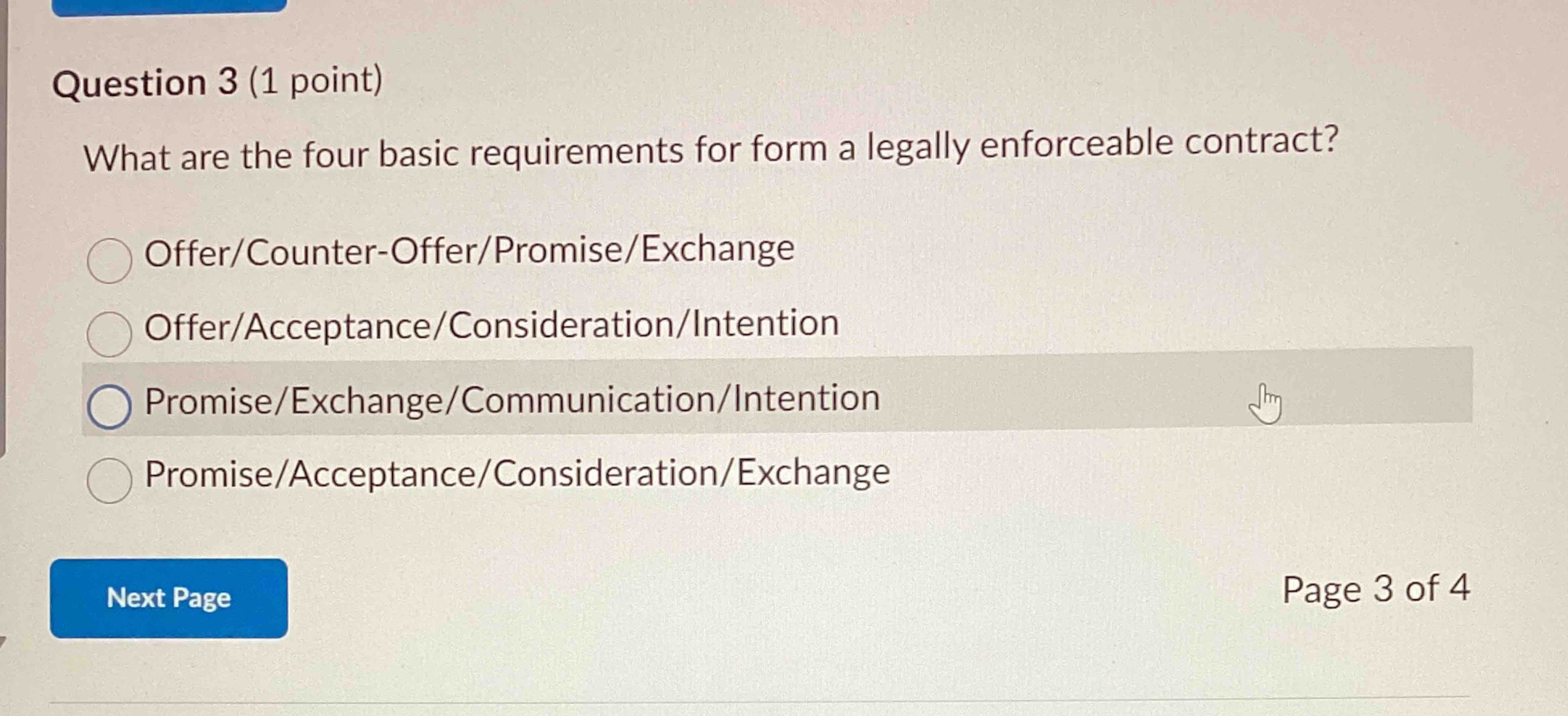 Solved Question 3 (1 ﻿point)What are the four basic | Chegg.com