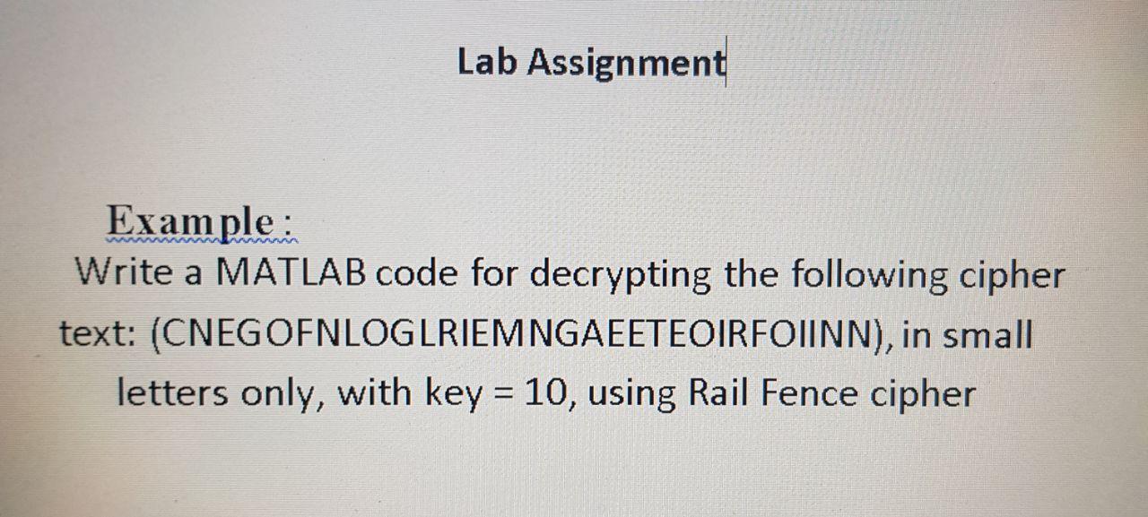Solved Lab Assignment Example: Write a MATLAB code for | Chegg.com