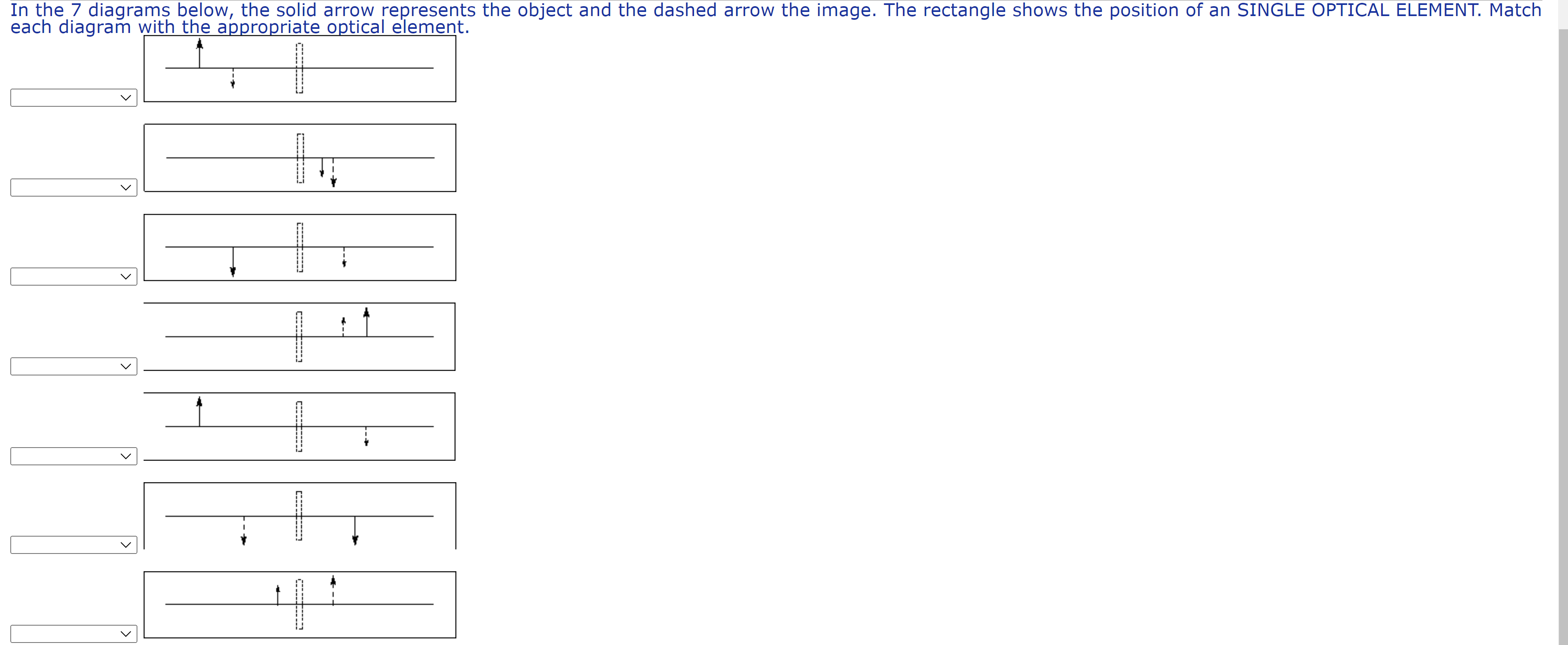Solved In the 7 ﻿diagrams below, the solid arrow represents | Chegg.com