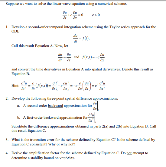 Solved Suppose we want to solve the linear wave equation | Chegg.com