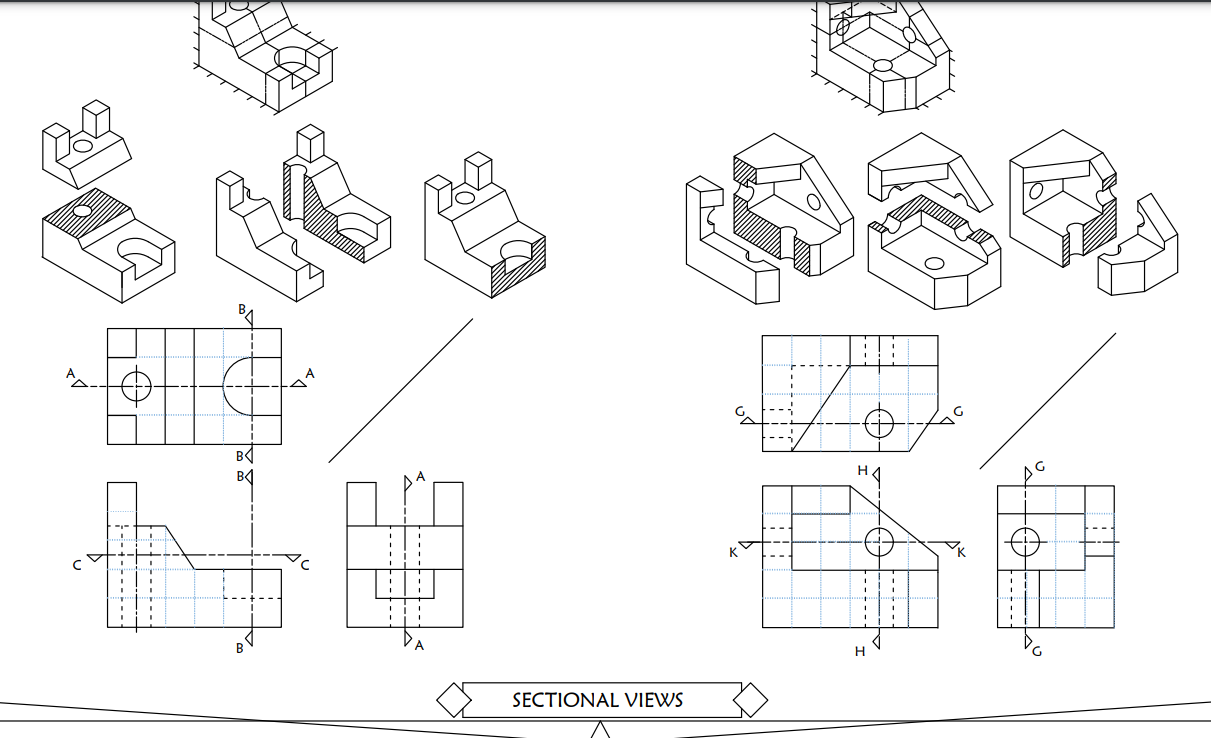 Solved please i need you to draw the SECTIONAL VIEWS for the | Chegg.com