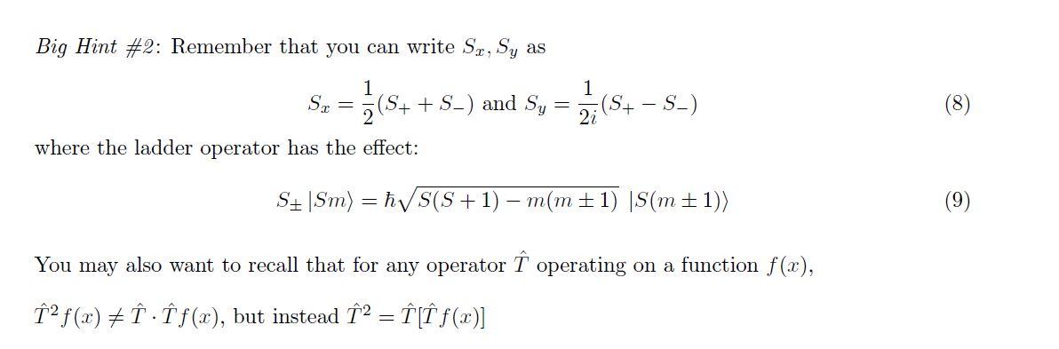 Solved Problem 3 Degenerate perturbation theory on a spin - | Chegg.com