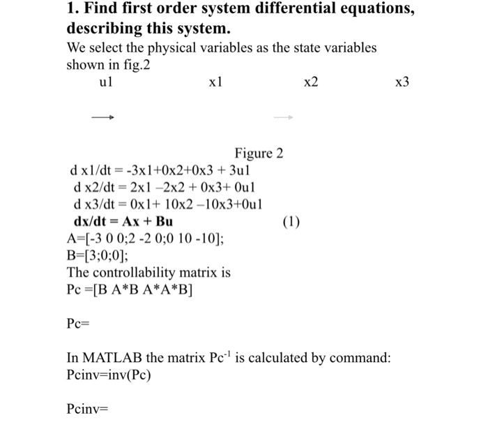 Solved Find first order system differential equations, | Chegg.com