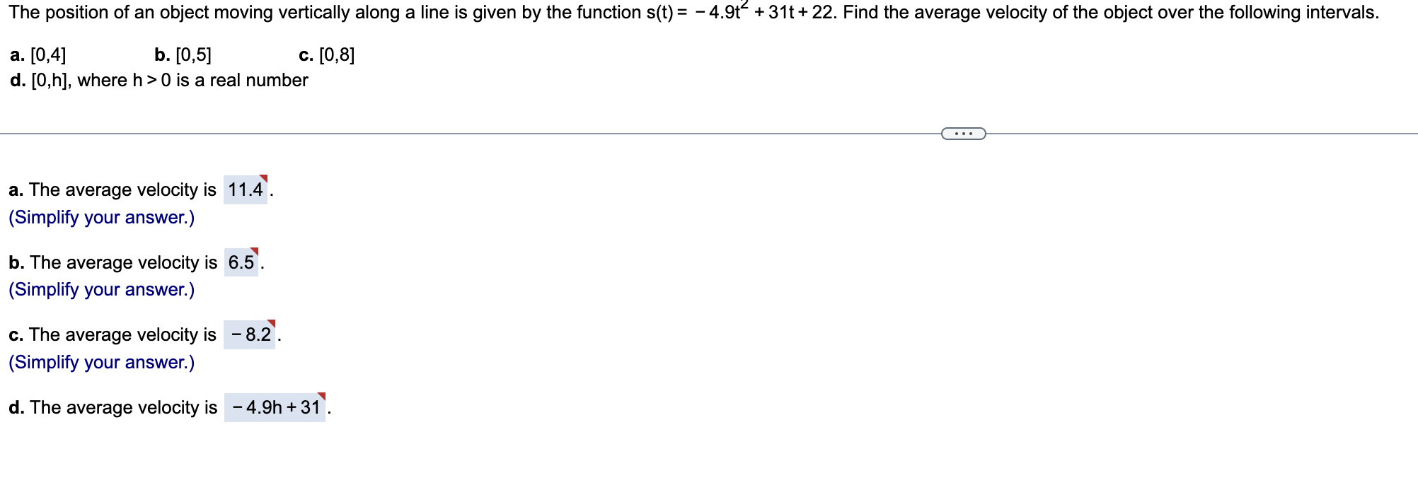 Solved The position of an object moving vertically along a | Chegg.com
