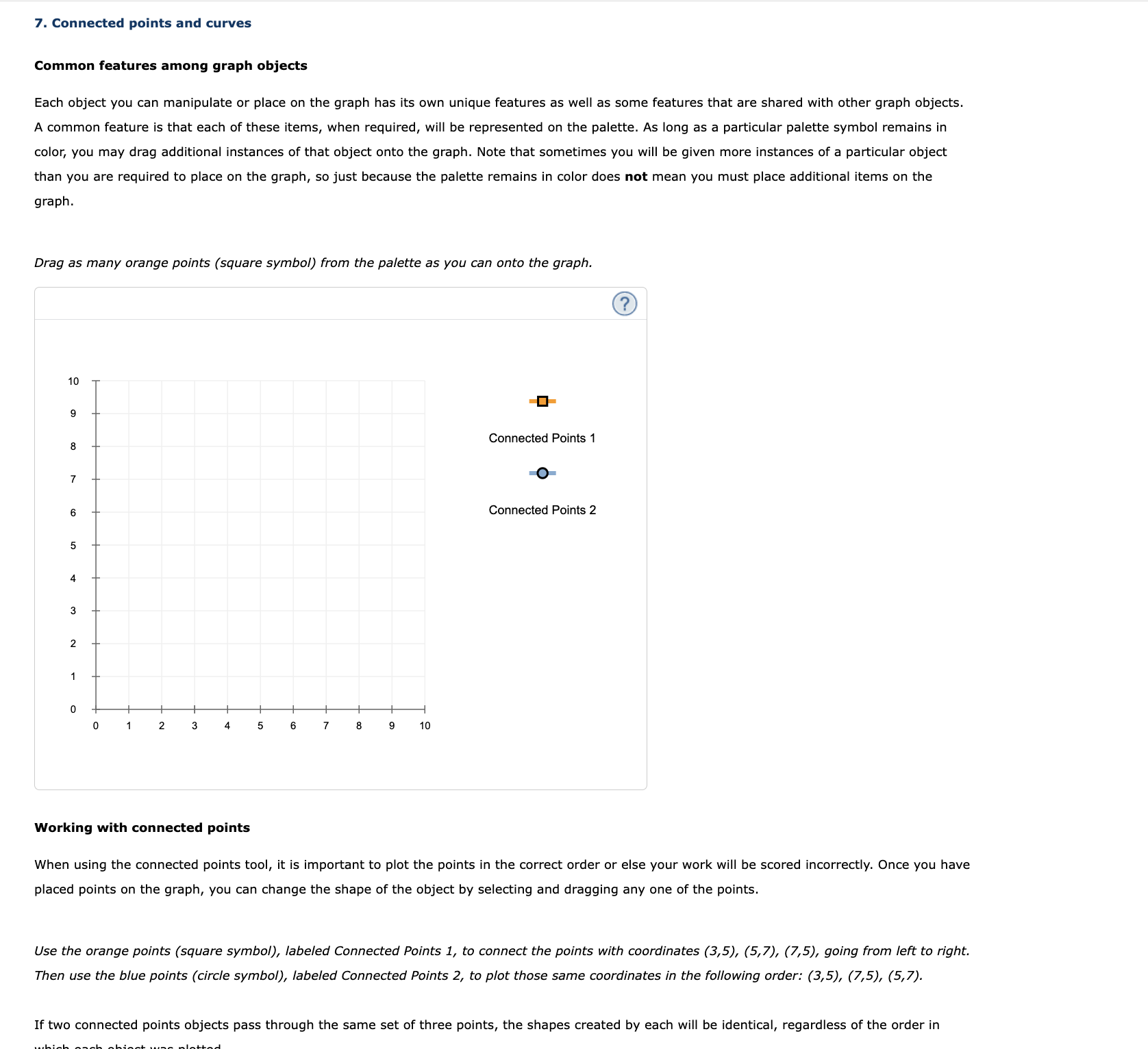 Working with connected points When using the | Chegg.com