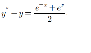 Solved y′′−y=2e−x+ex | Chegg.com