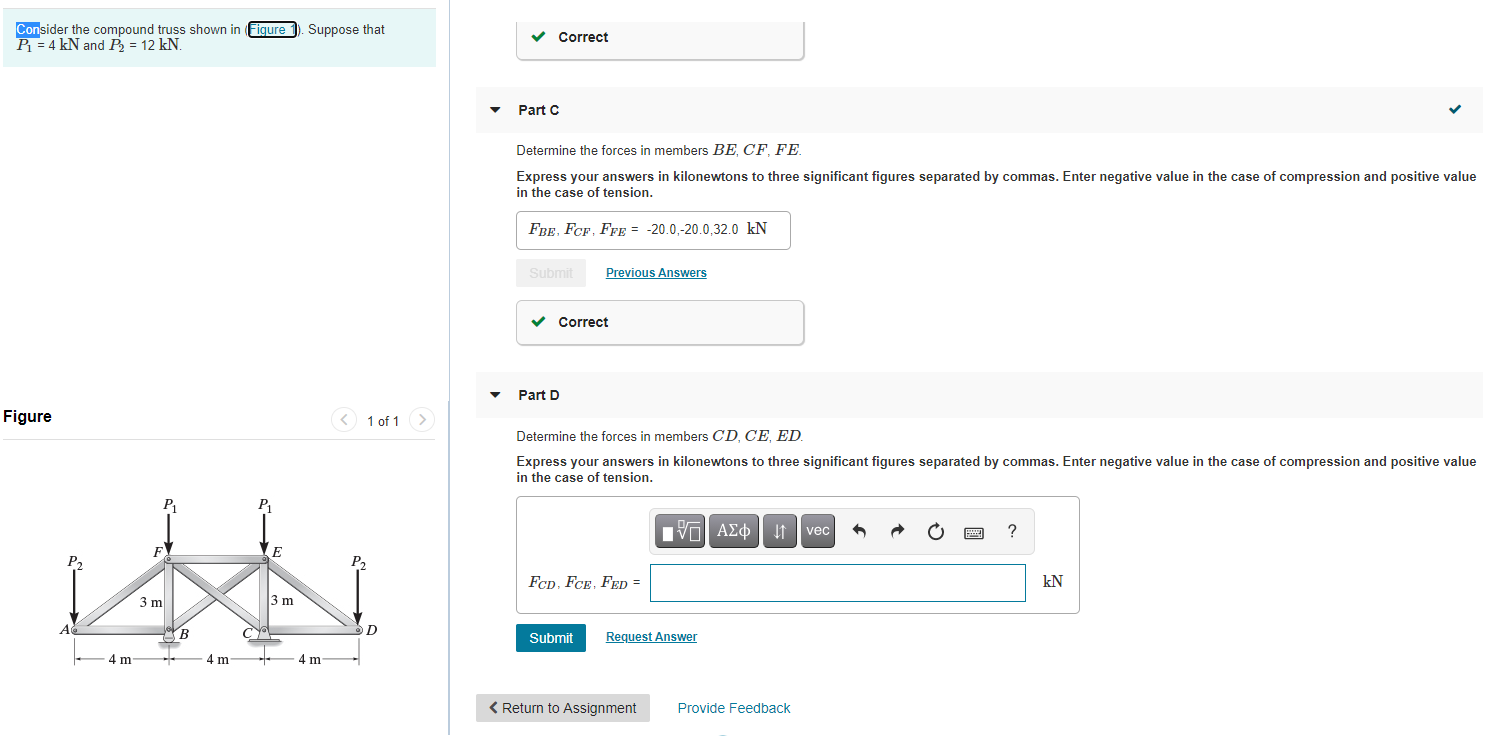 Solved Consider the compound truss shown in Figure Suppose | Chegg.com