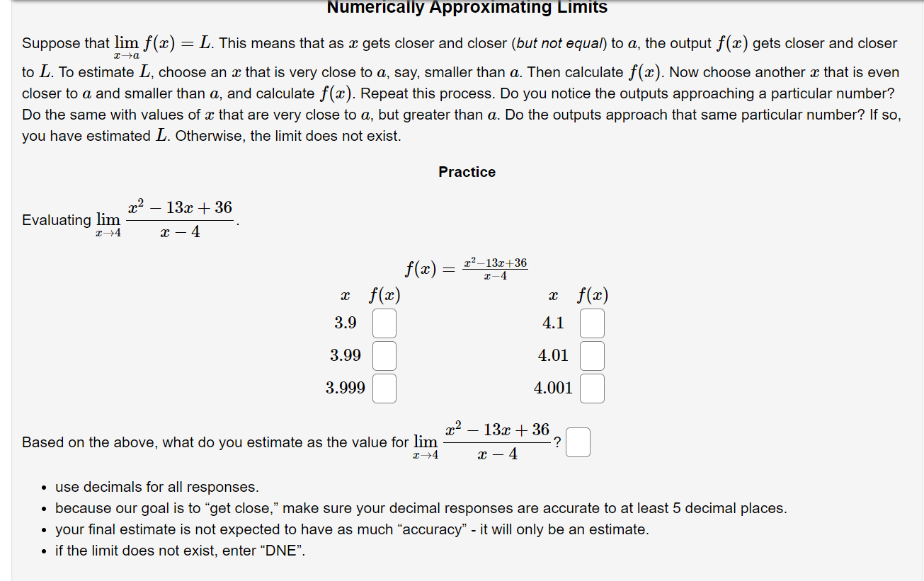 Solved Numerically Approximating Limits -a Suppose that lim | Chegg.com
