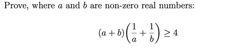 Solved Prove, where a and b are non-zero real numbers: | Chegg.com