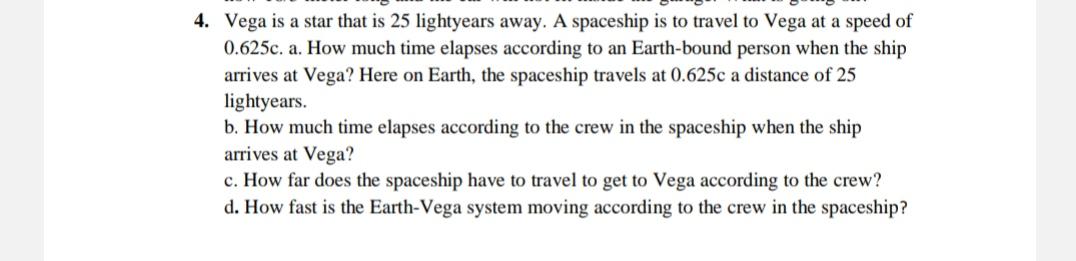 Solved Topic: Theory of relativity Instructions: Answer the | Chegg.com