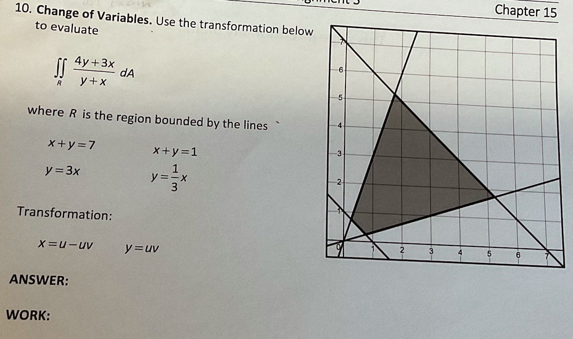 Solved 10. Change of Variables. Use the transformation below | Chegg.com
